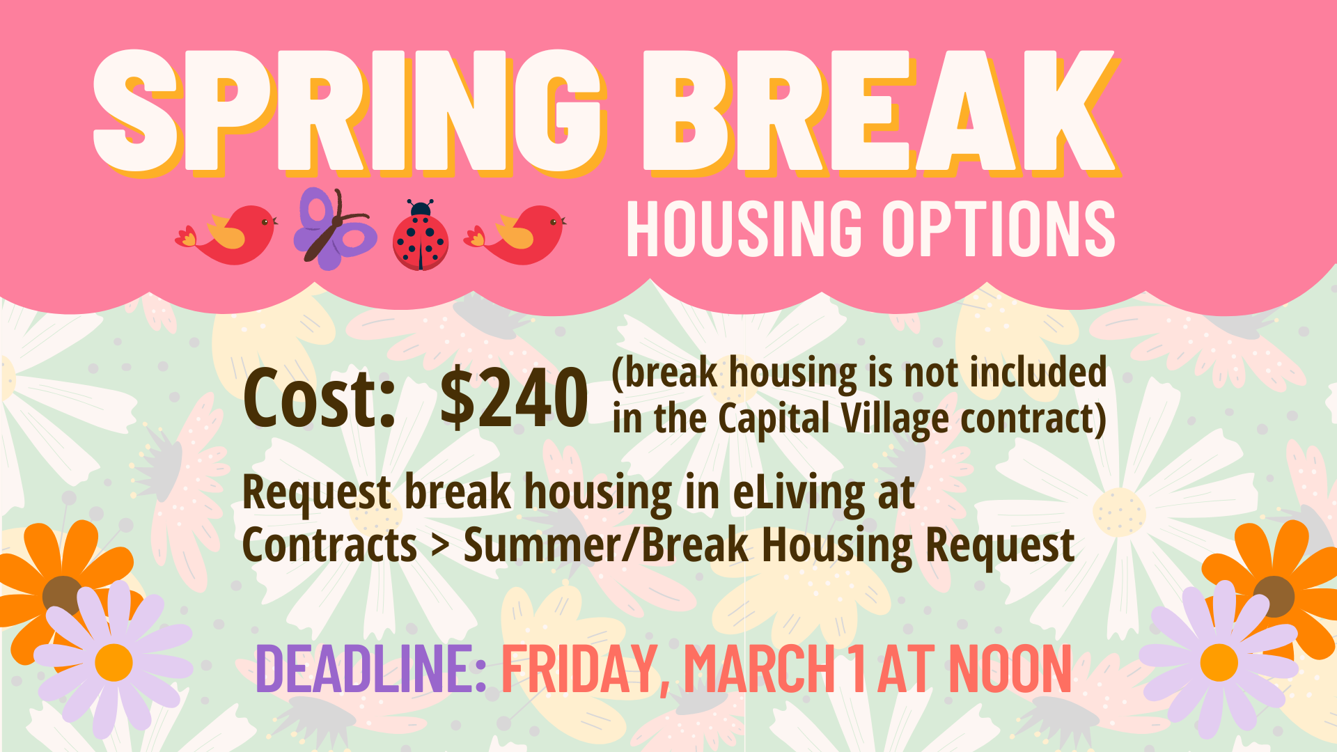 Spring Break Housing Options | The Penn State Parent & Family Hub